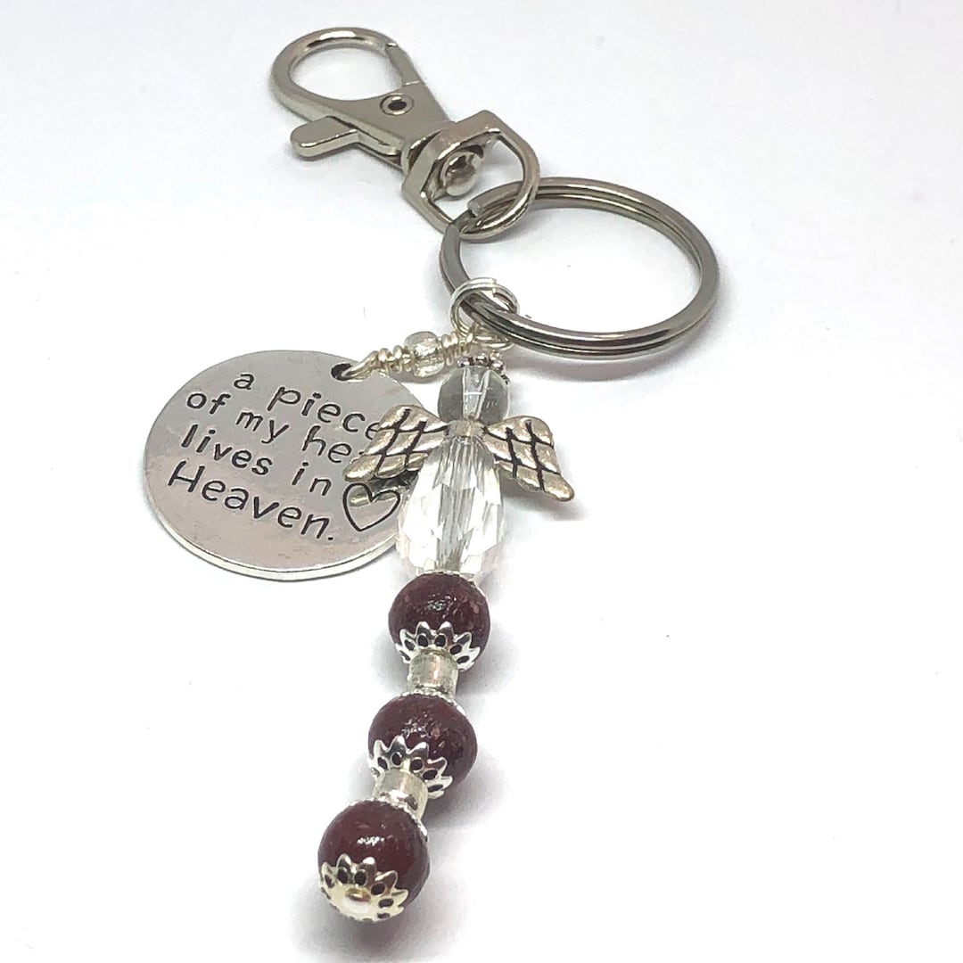 Angel Memorial Keychain Made Using YOUR Dried Flower Petals , Memorial ...