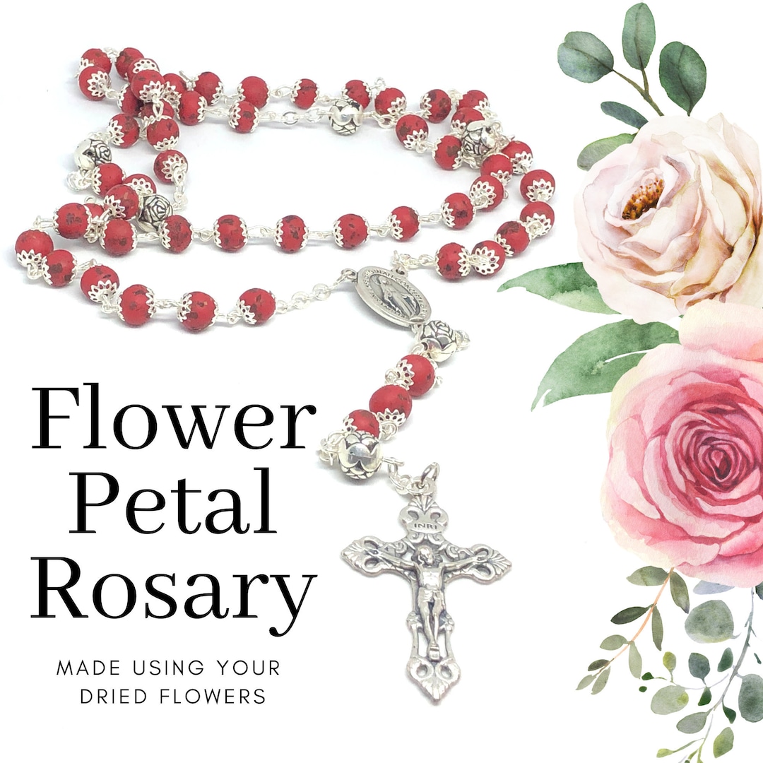 Rosary Made Using YOUR Dried Flowers, Funeral Flowers, Wedding Flowers ...