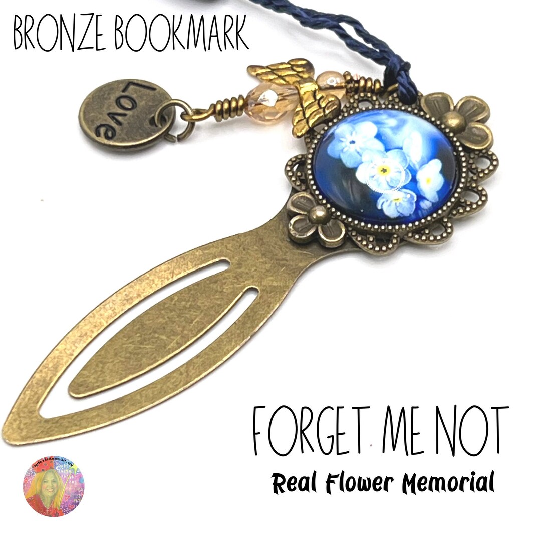 Forget Me Not Memorial Bronze Bookmark, Sympathy Gift, Condolence Gift ...