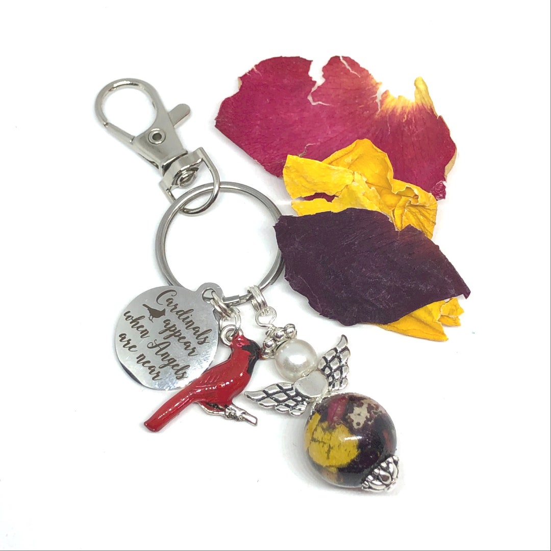 Memorial Keychain Made Using YOUR Flowers, Bereavement Gift, Loss of ...
