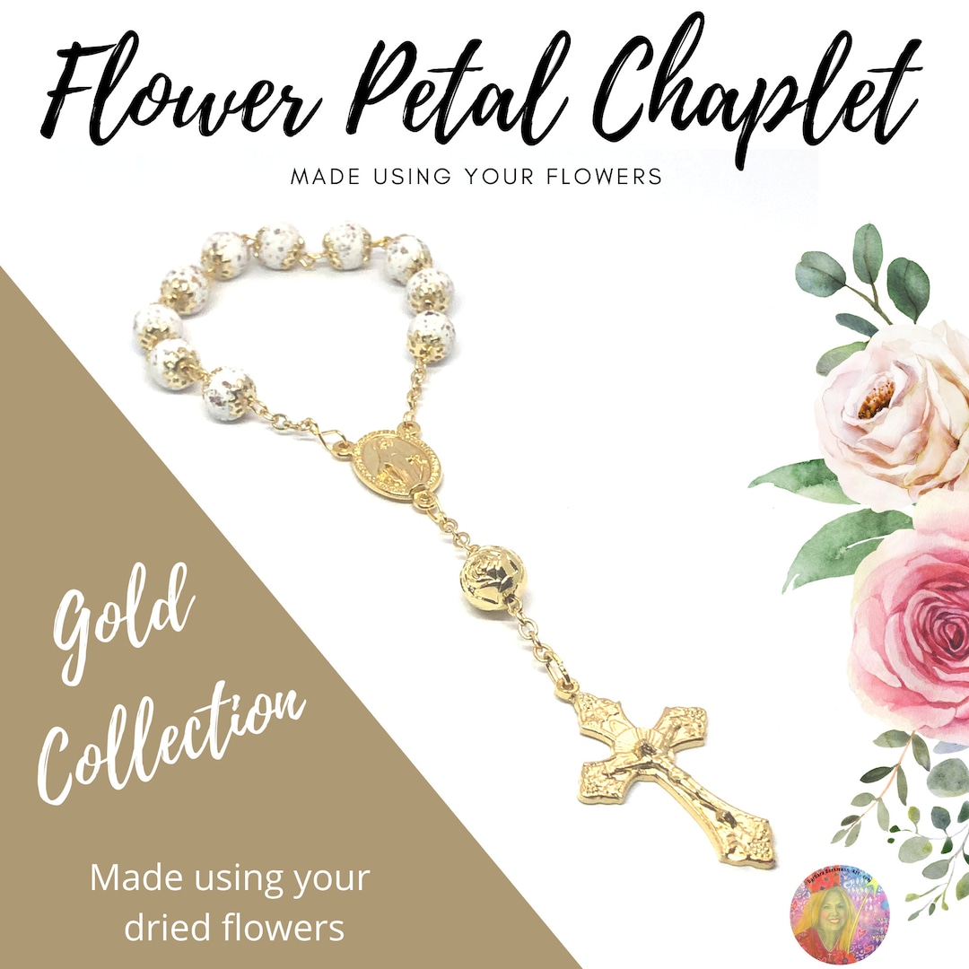 Chaplet Made Using YOUR Dried Flowers, Flowers From Funeral, Wedding ...