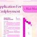 Editable Pink Job Application, Employee Application Form, Includes Now ...