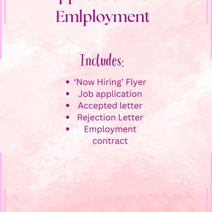 Editable Pink Job Application, Employee Application Form, Includes Now ...