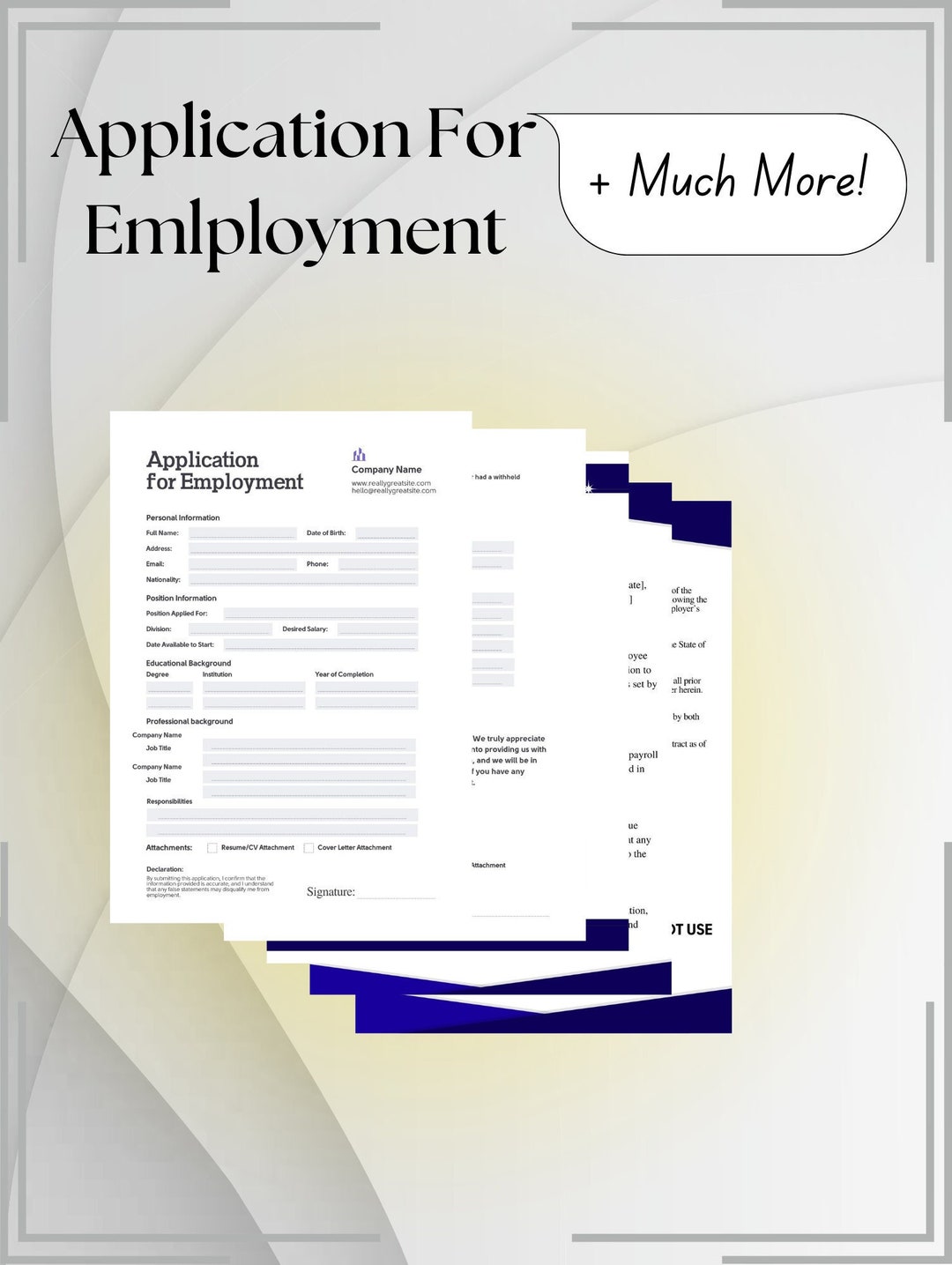 Job Application Editable, Printable Employee Application Form, Includes ...