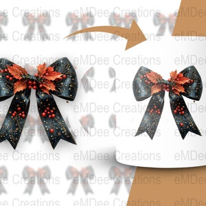 Beautiful Christmas Bow Clipart PNG, Festive Holiday Ribbon ...