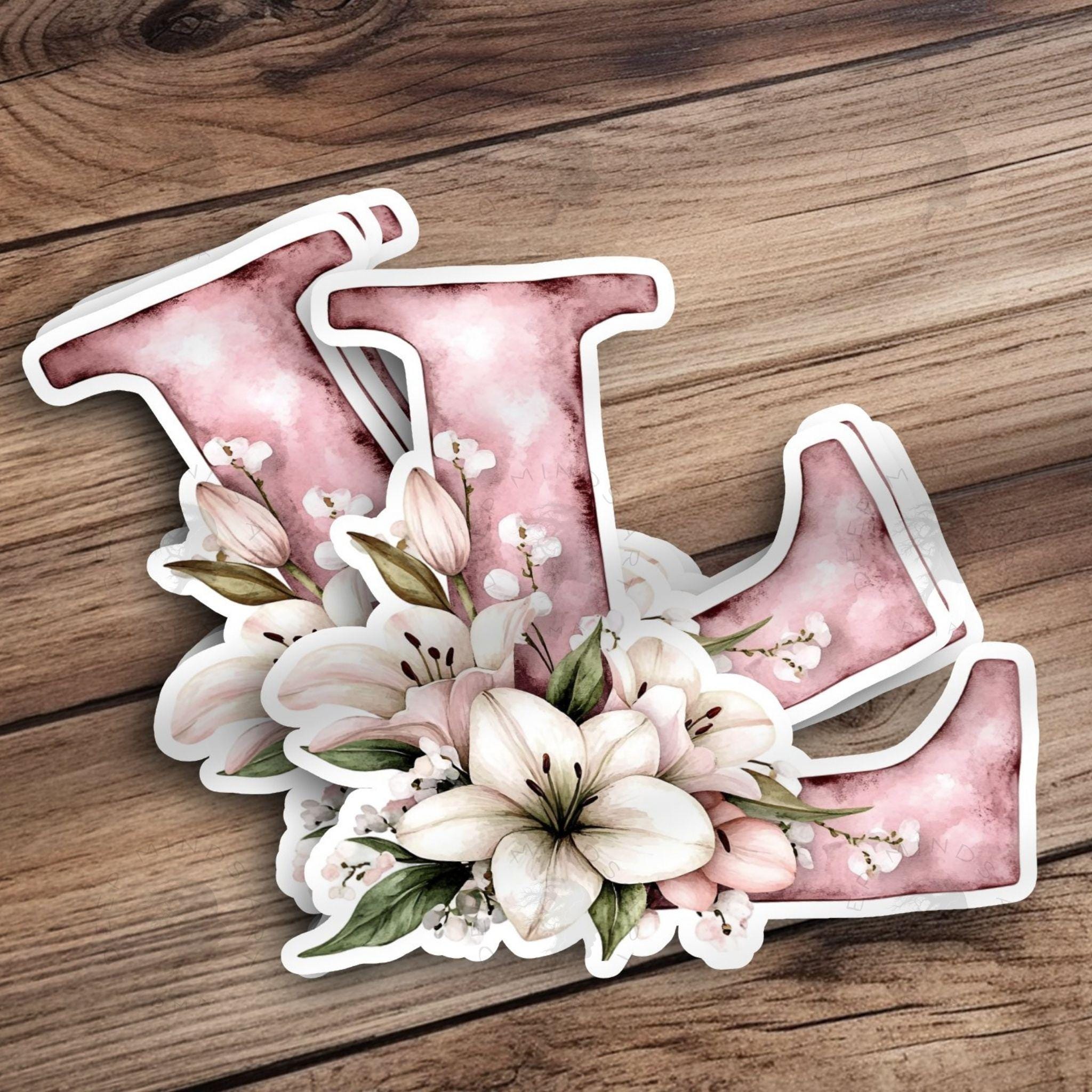 Floral Alphabet Clipart Bundle, 26 Watercolor Letters Decorated With ...
