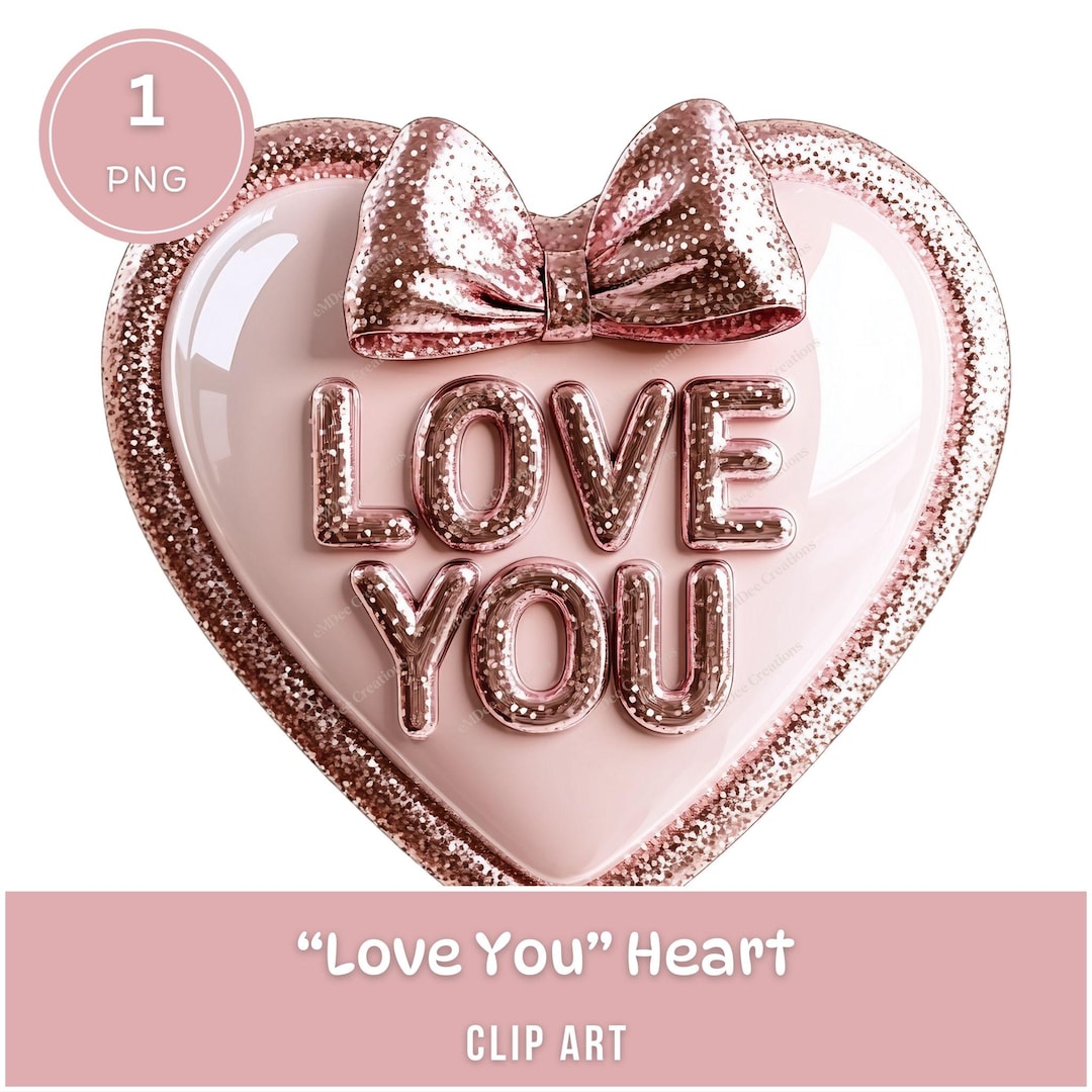 Love You Heart Clipart, 1 PNG (digital Download) - Etsy