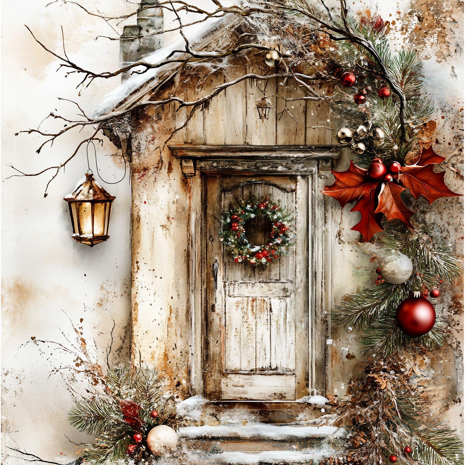 Rustic Christmas Digital Scrappy Paper, Collage Sheets, Junk Journal ...