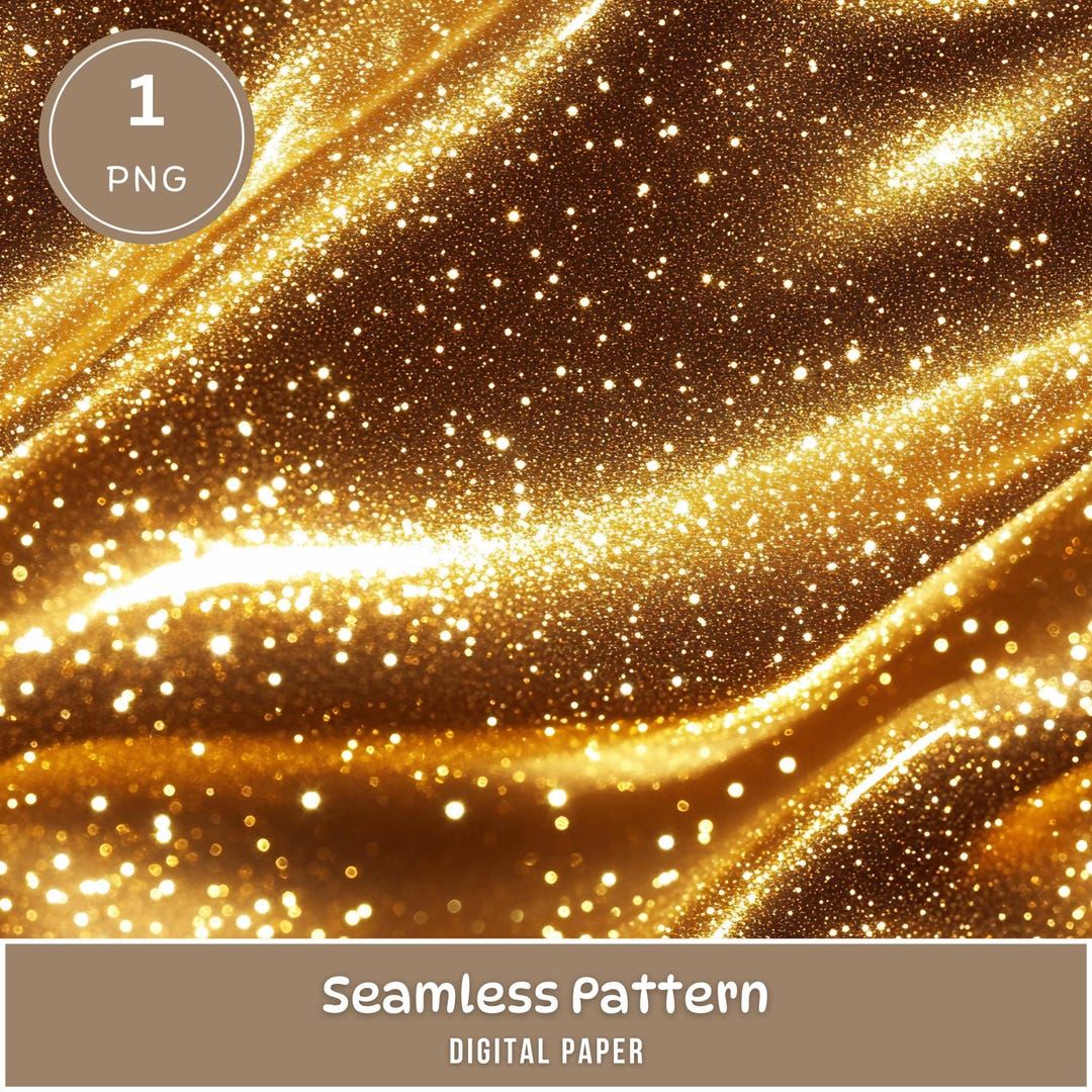 Gold Glitter Digital Paper, Seamless Repeat Pattern, 2 PNG, Digital ...
