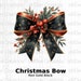 Christmas Bow Clipart, Holiday Ribbon PNG, Festive Decoration, Black ...