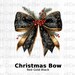Christmas Bow Clipart Black and Gold Festive PNG Holiday Bow With Red ...