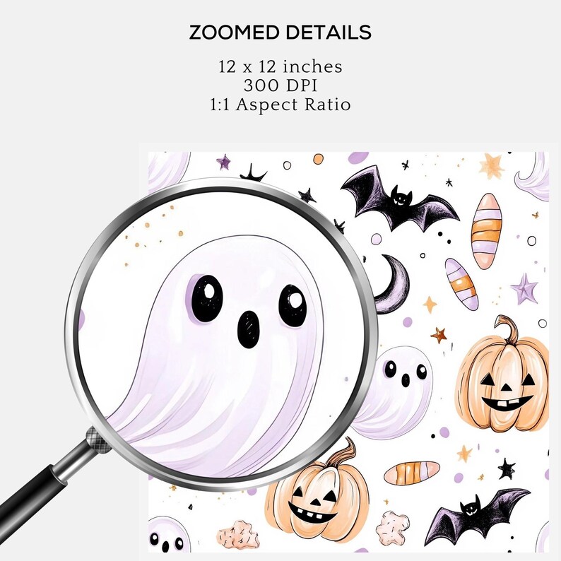 Halloween Seamless Pattern, Digital Paper Bundle, 60 PNG, Ghosts ...