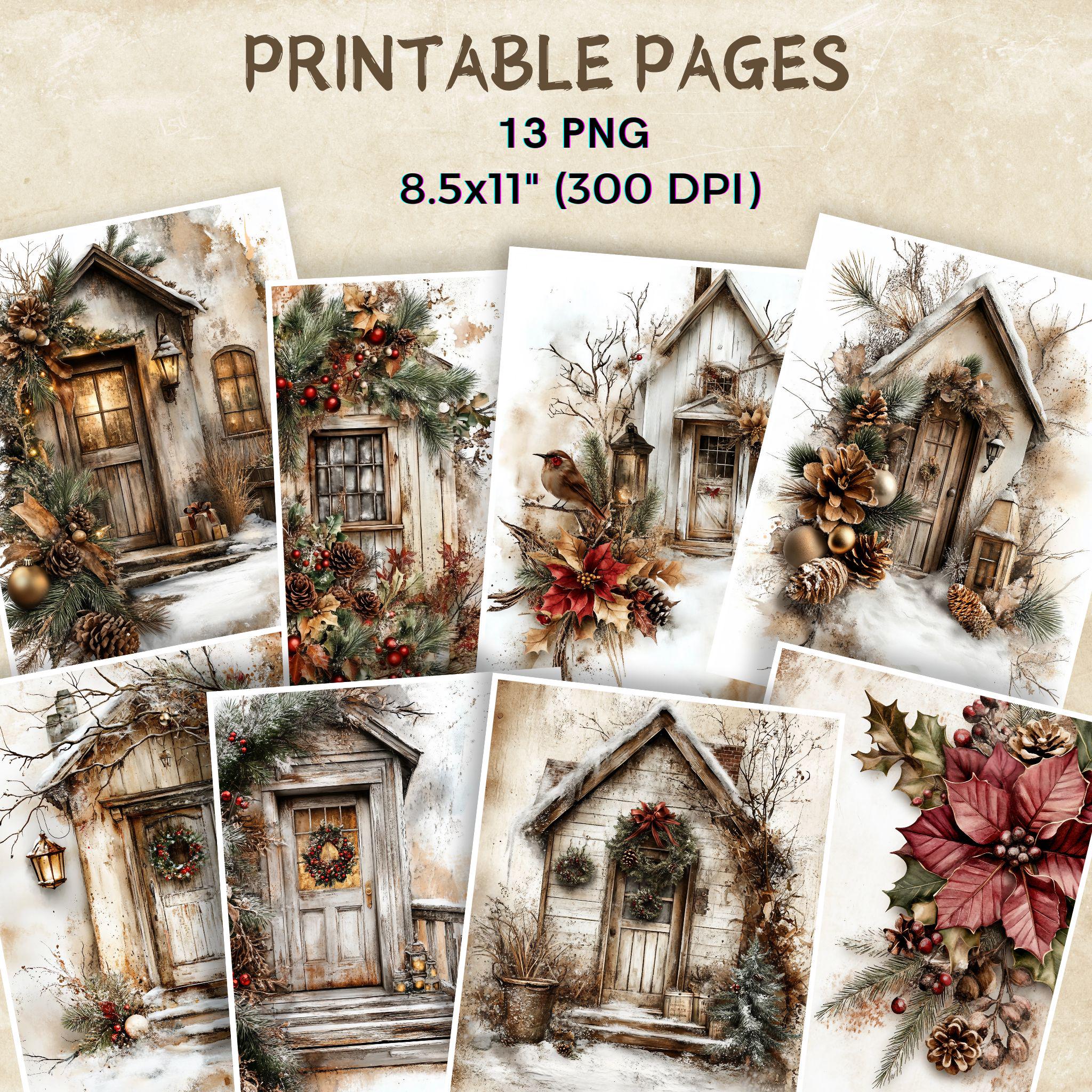 Rustic Christmas Digital Scrappy Paper, Collage Sheets, Junk Journal ...