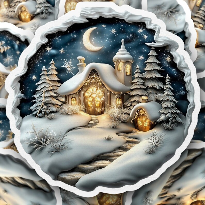 Winter Scenery Clipart, 1 PNG, Digital Download for Card Making ...