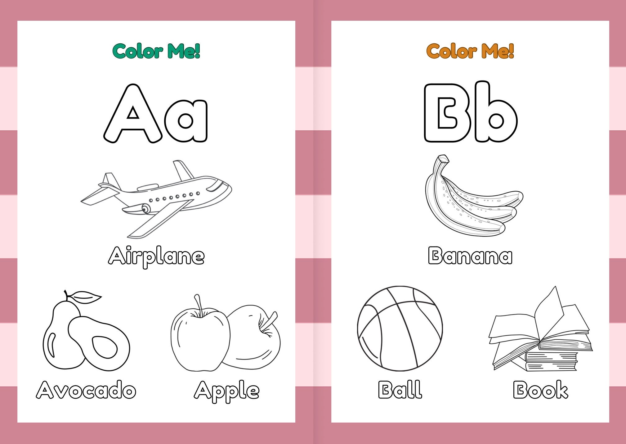 Alphabet Coloring Pages - Etsy