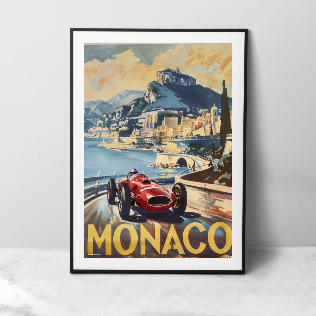 Monaco Poster, Monaco Travel Poster, F1 Monaco Travel Wall Art, Vintage ...