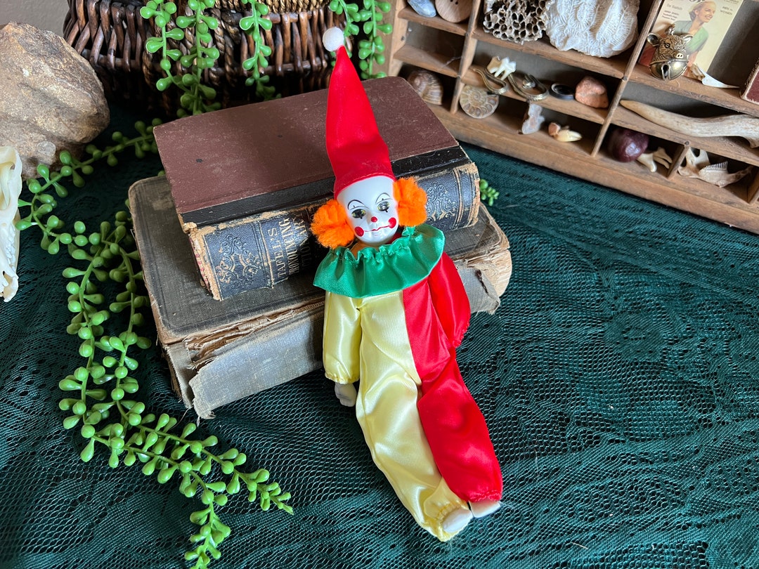 Vintage Porcelain Clown Doll Ornament With Hanging String - Etsy