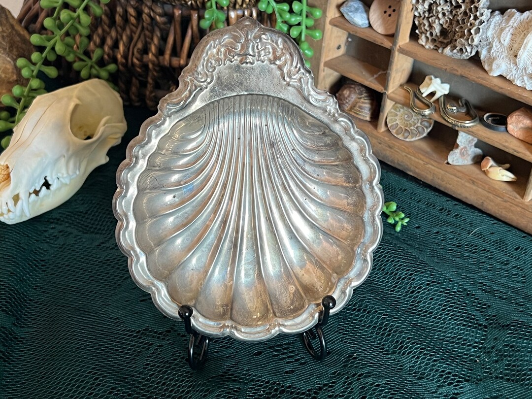 Vintage Silverplate Clam Shell Serving Dish Trinket Tray - Etsy