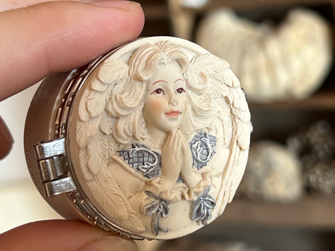 Vintage Sarah's Angels "jessica" Pill Trinket Box - Etsy