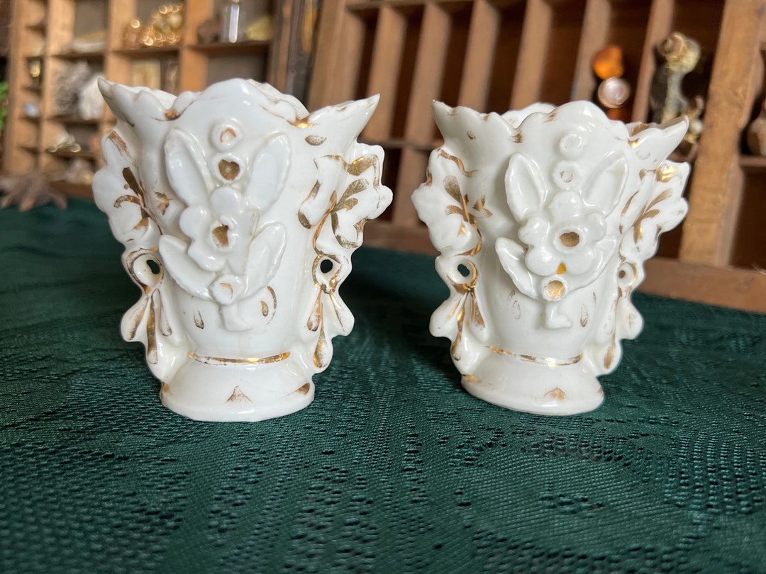 French Spill Vases / Bridal Vase / Antique Gold - Etsy