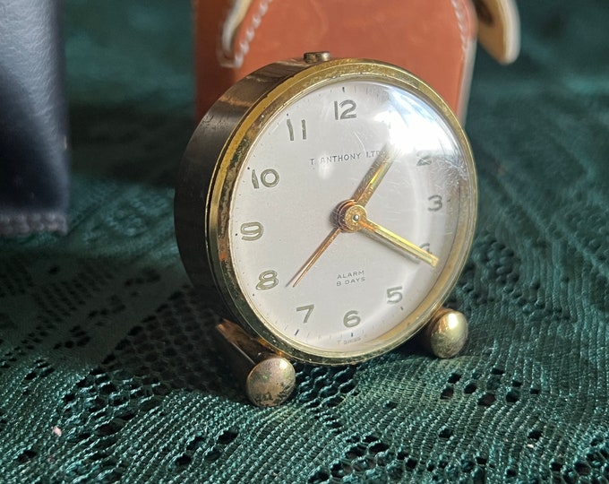 Vintage Swiss 8 Day Travel Alarm Clock With Cases / Antique Calendar ...
