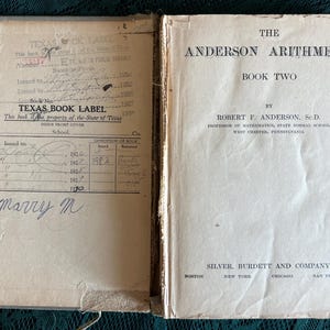 1921 the Anderson Arithmetic Book Two Texas Edition Vintage Hardcover ...