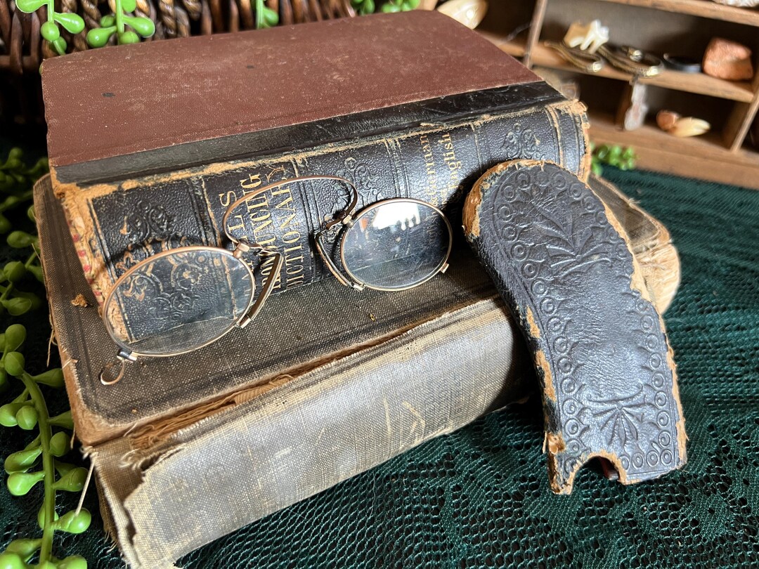 Antique Eye Glasses With Case - Etsy