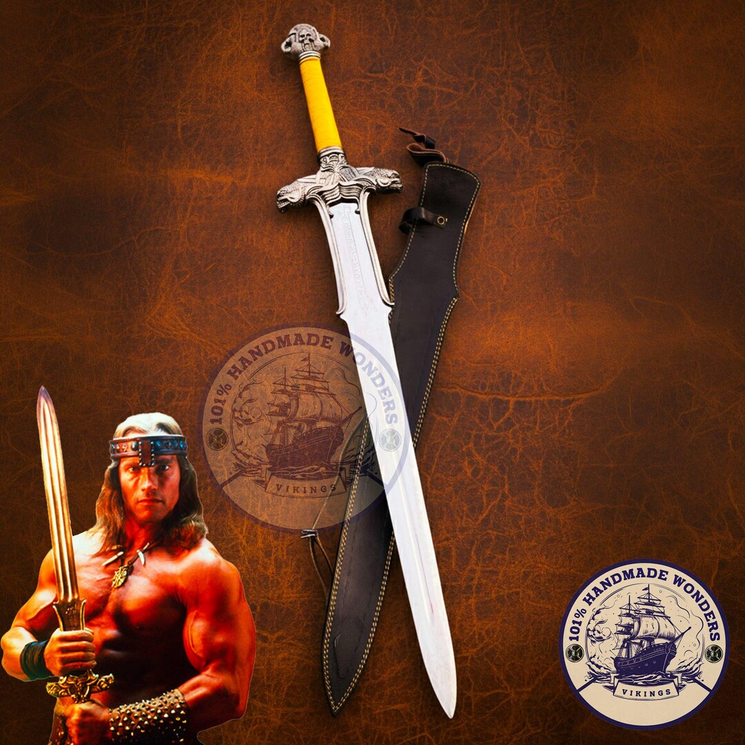 Conan Atlantean Sword Replica | Steel Fantasy Prop With Leather Sheath ...