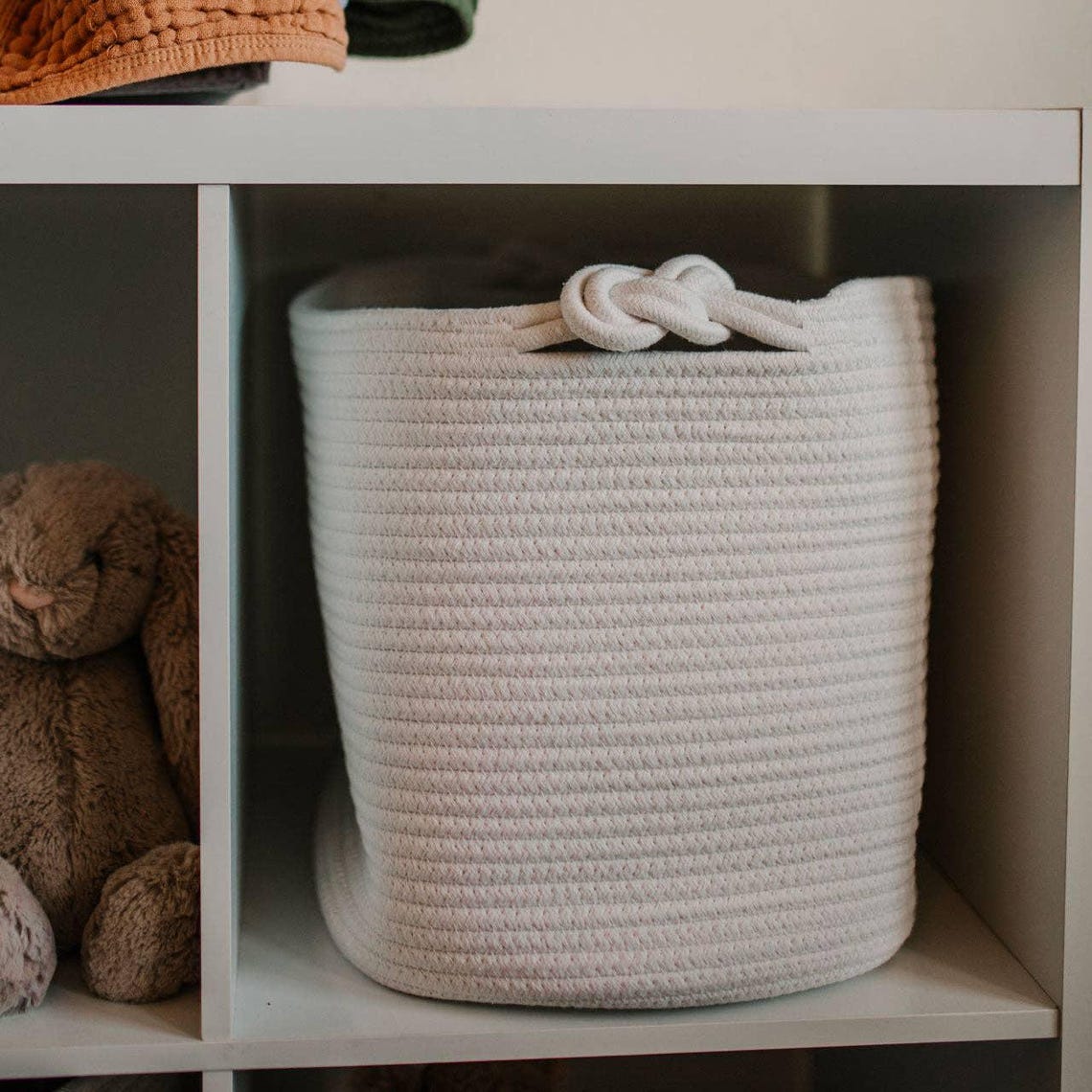 Rope Cube Storage Basket - White - Etsy