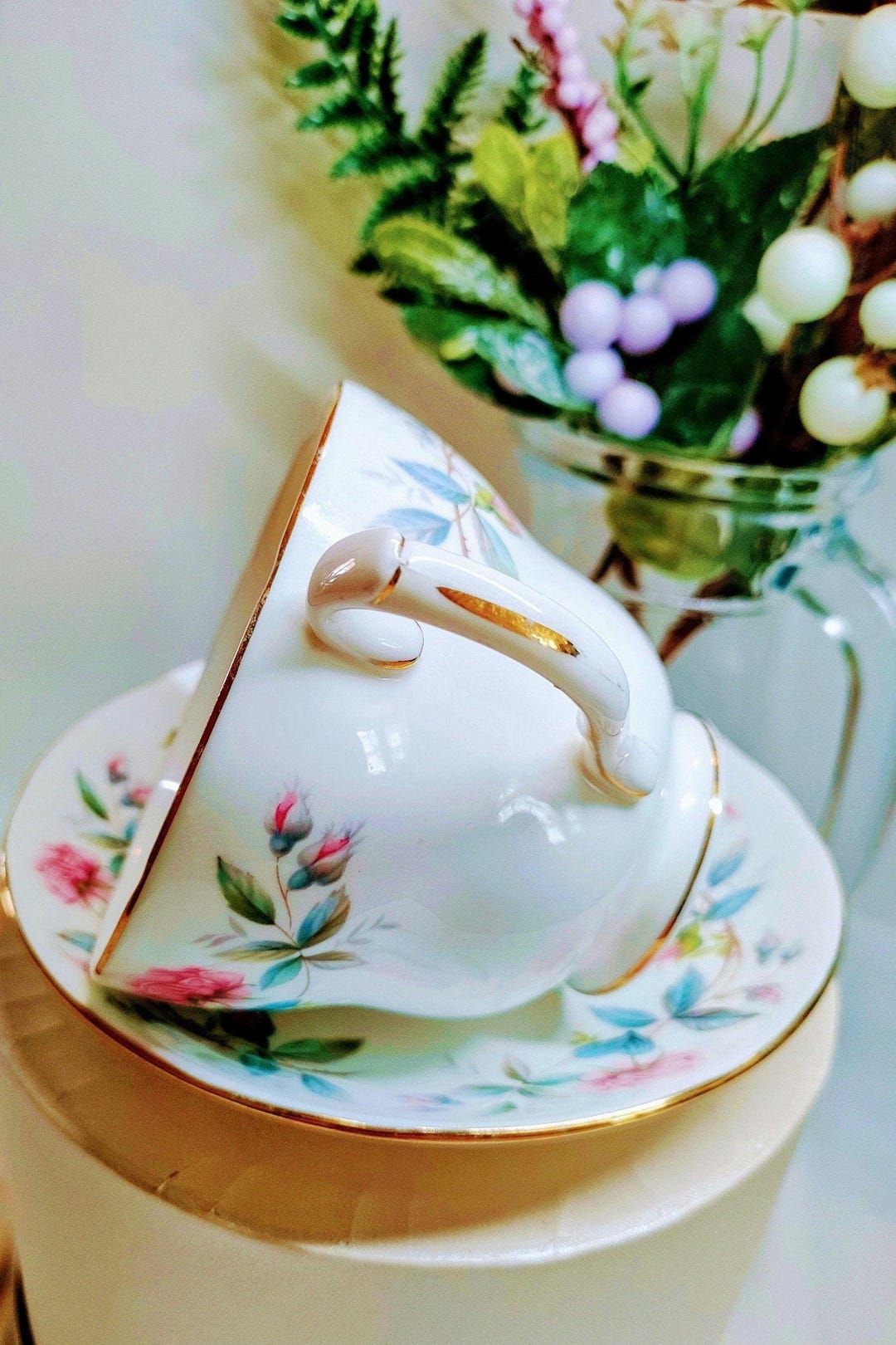 Bramble Rose Duchess Bone China Tea Cup and Saucer - Etsy