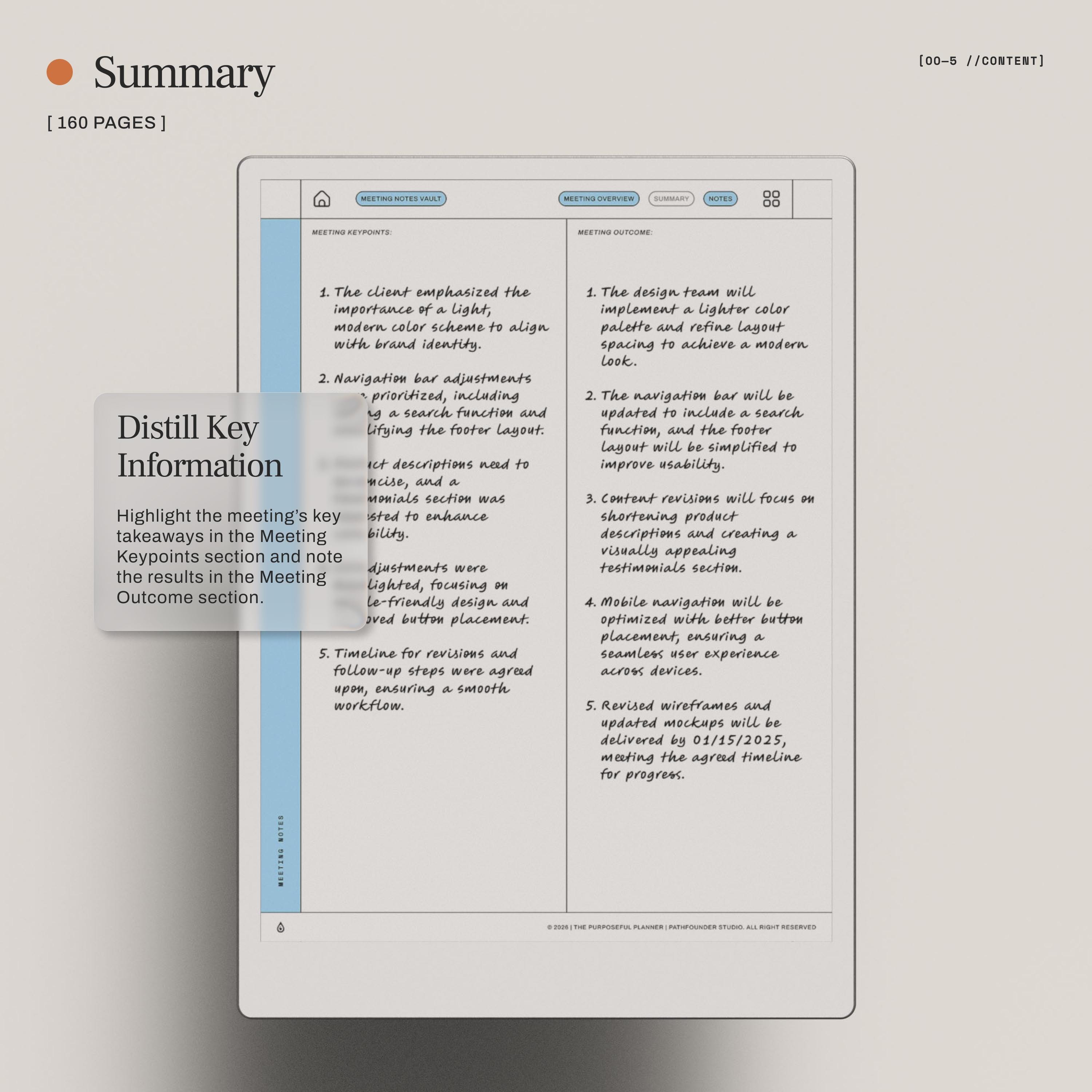 Meeting Notes for Remarkable Paper Pro | Hyperlinked Meeting Minutes ...