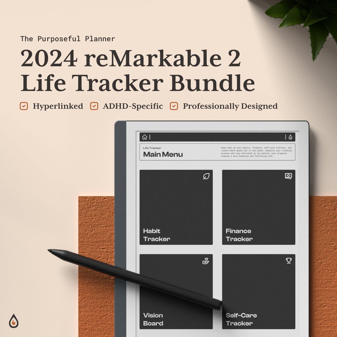 Remarkable 2 Bundle 2024, Life Tracker, Habit Tracker, Expense Tracker ...