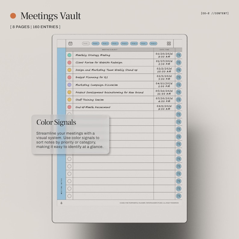 Meeting Notes for Remarkable Paper Pro | Hyperlinked Meeting Minutes ...