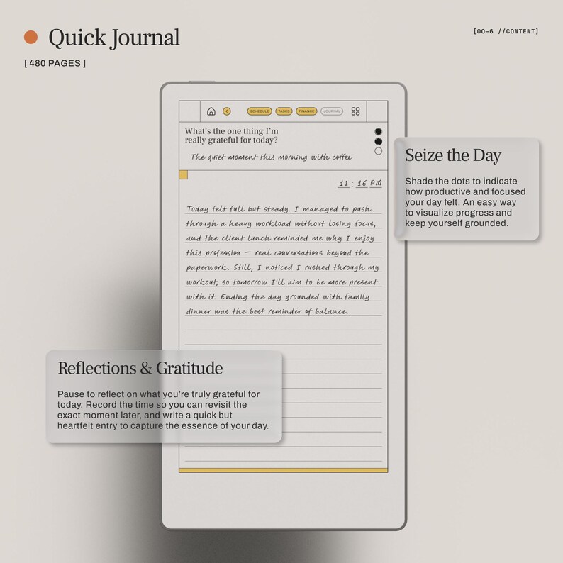Daybook Planner for Remarkable Paper Pro Move | Hyperlinked Daily ...