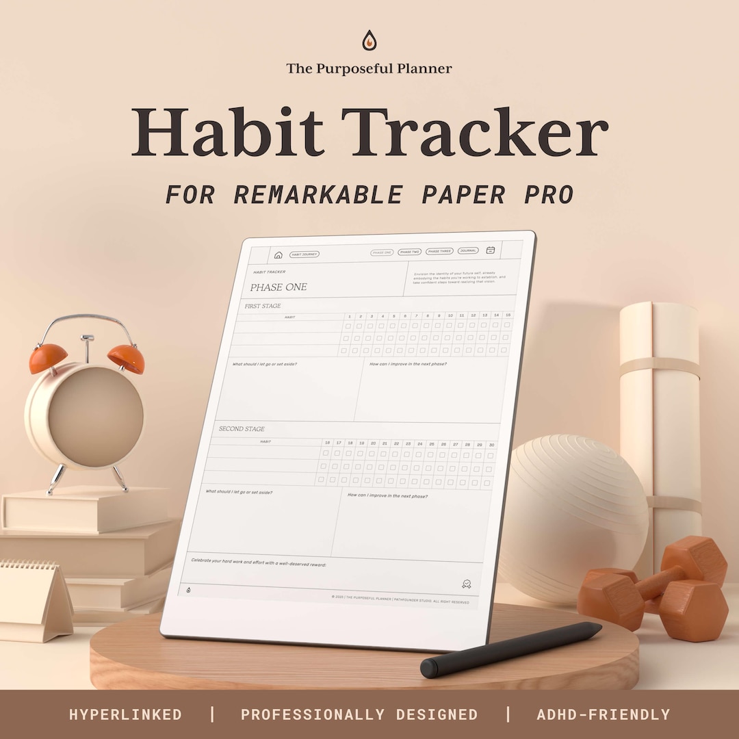 Habit Tracker for Remarkable Paper Pro 2024 & 2025 | the Purposeful ...