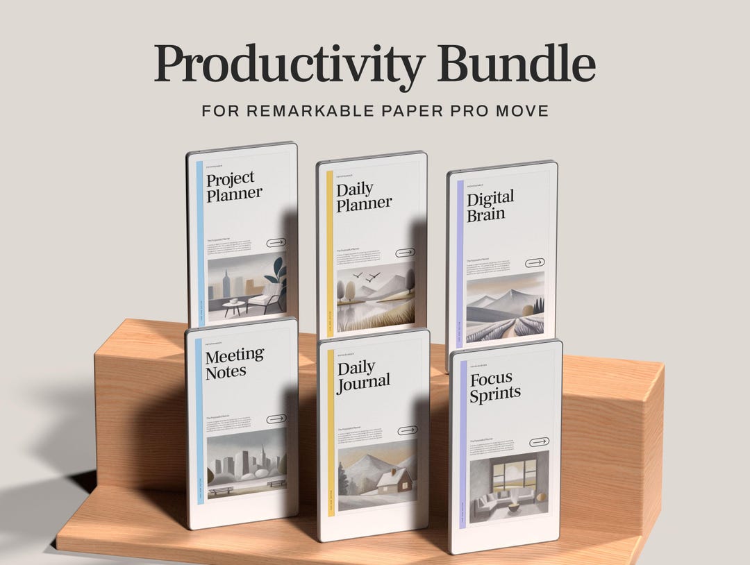 Productivity Bundle for Remarkable Paper Pro Move | 6-in-1 Digital ...