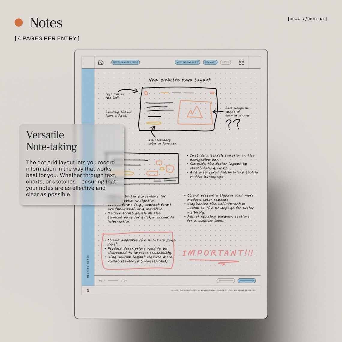 Meeting Notes for Remarkable Paper Pro | Hyperlinked Meeting Minutes ...