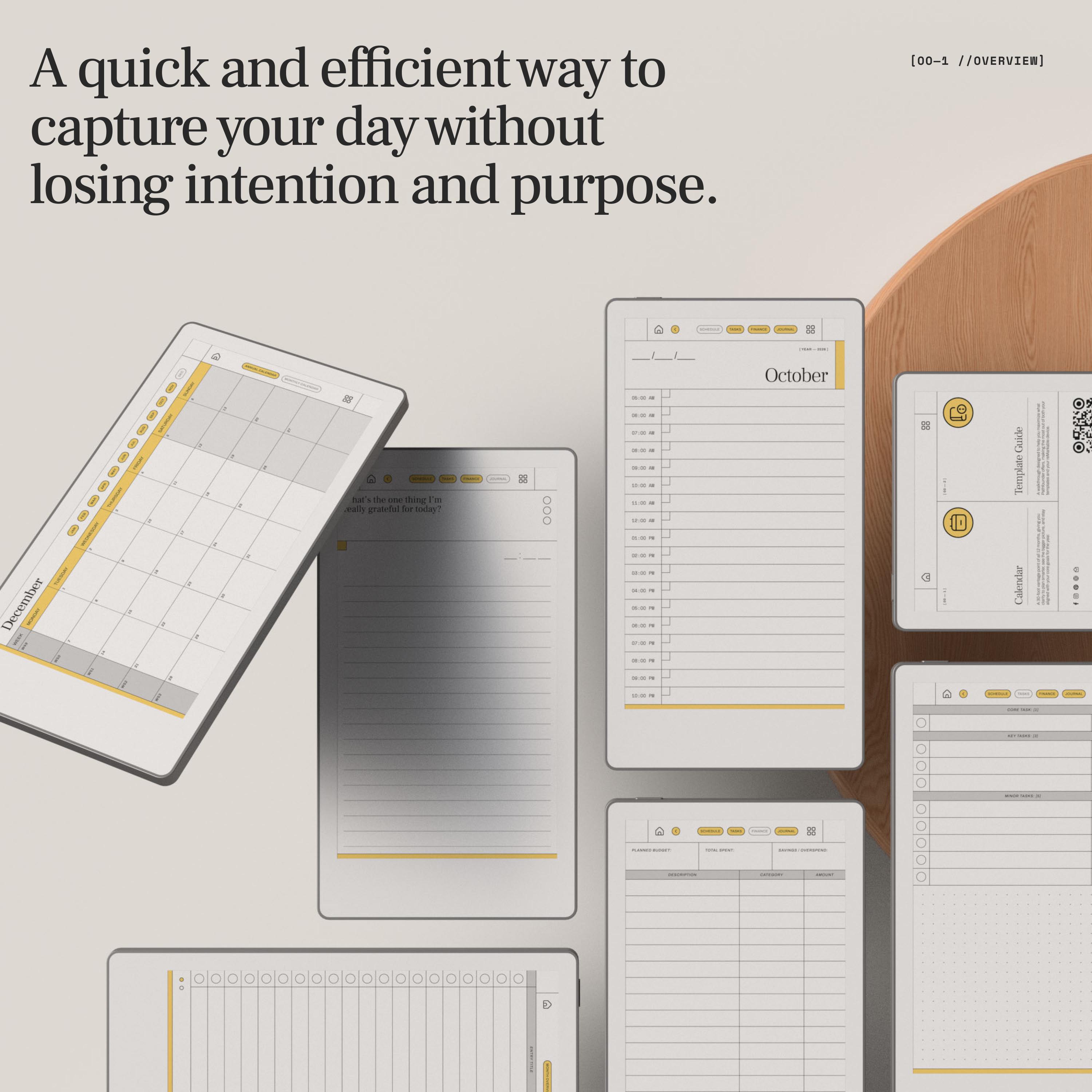 Daybook Planner for Remarkable Paper Pro Move | Hyperlinked Daily ...