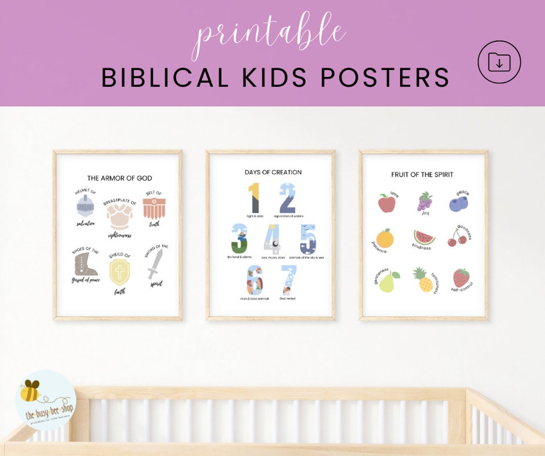 Biblical Kids Posters Printable - Etsy