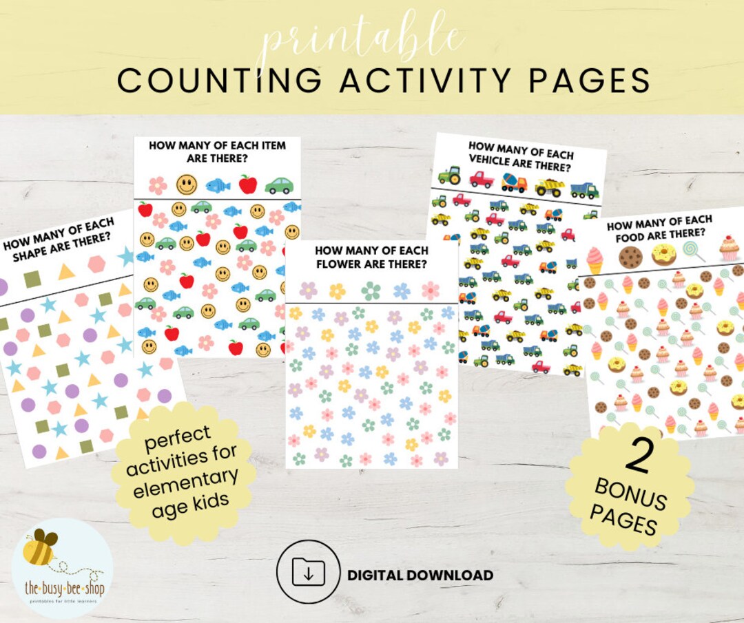 Printable Counting Practice Activities - Etsy