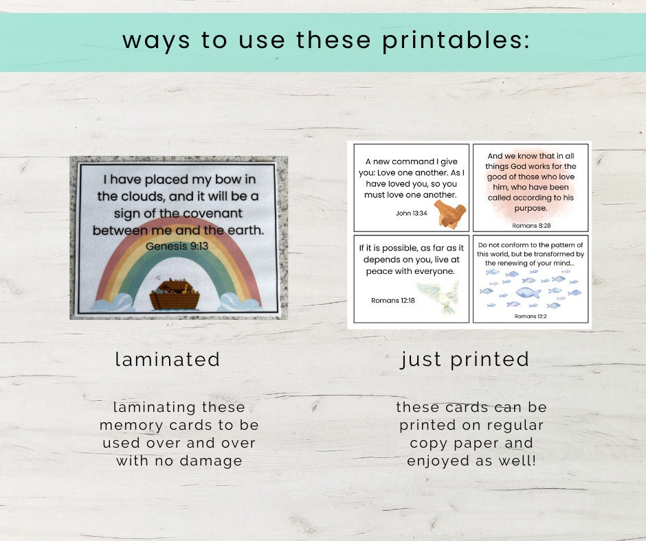 Printable Memory Verse Cards for Kids - Etsy