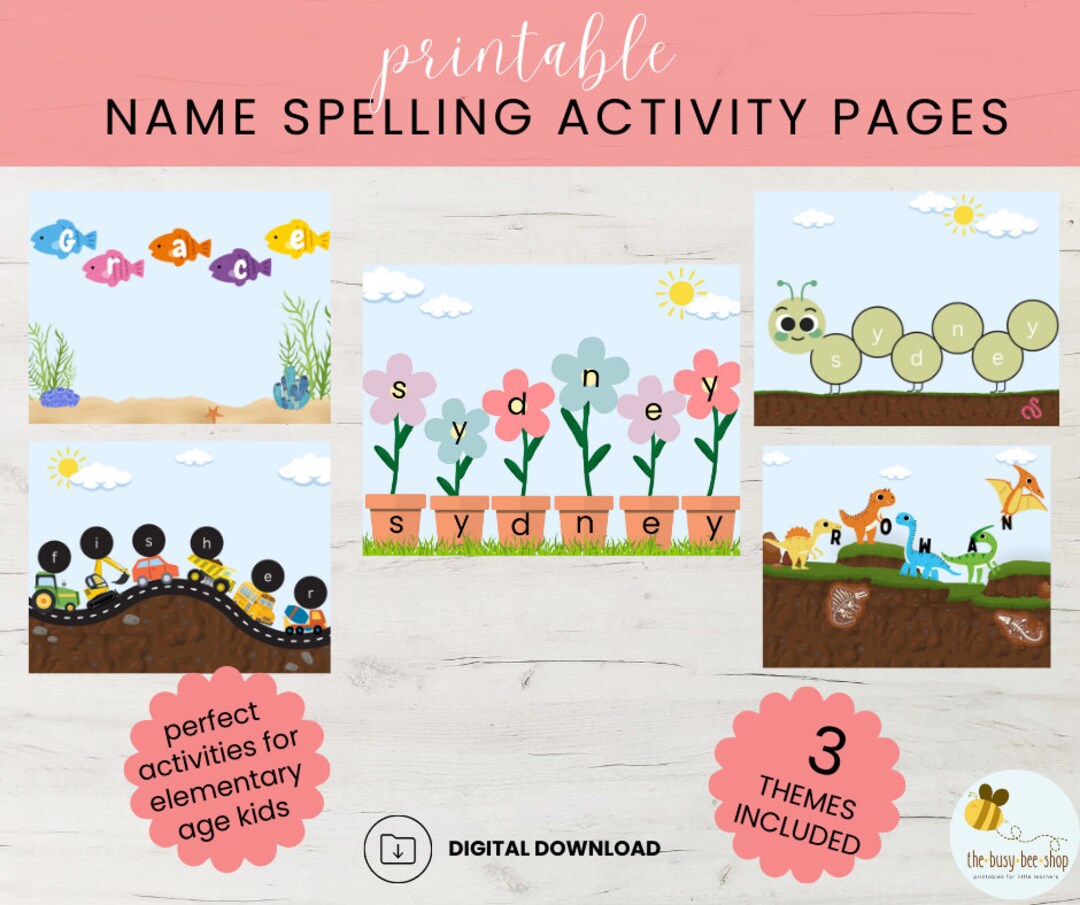 Custom Printable Name Spelling Activities - Etsy