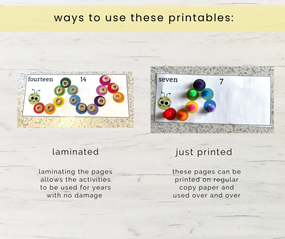 Printable Caterpillar Counting Activity - Etsy