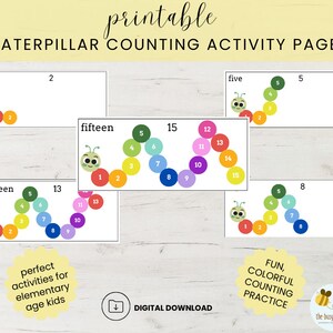 Printable Caterpillar Counting Activity - Etsy