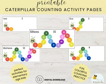Counting Caterpillar Activity Sheet - Fun Learning for Toddlers | Color ...