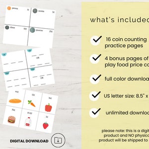 Printable Coin Counting Activity - Etsy
