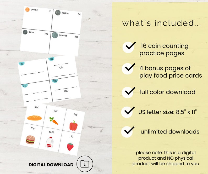 Printable Coin Counting Activity - Etsy