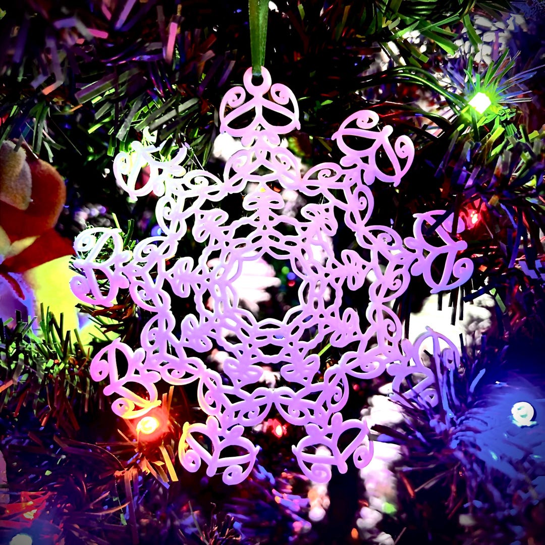 Custom 3D Printed Snowflake Ornament Personalized With Name - Etsy