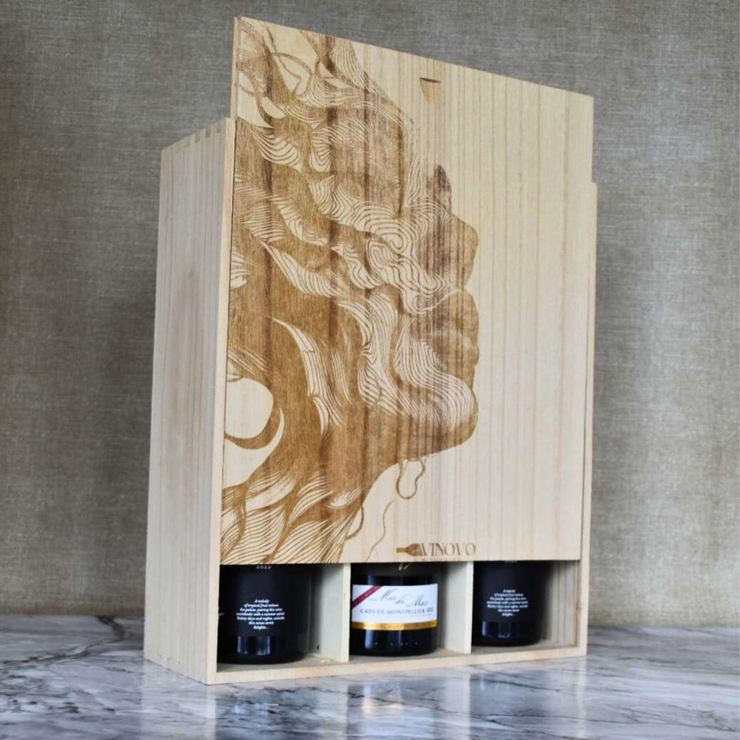 Personalized Wine Gift, Custom Wine Box, Wood Wine Box, Photo Wine Gift ...