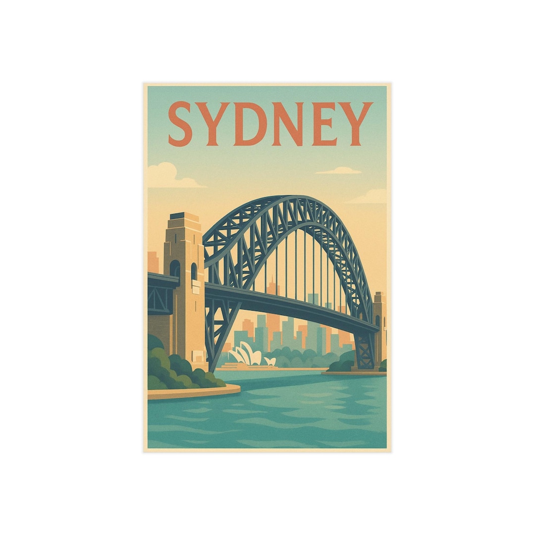 Sydney Vintage Postcard, Art Print, Travel Postcard, Sydney Harbor ...